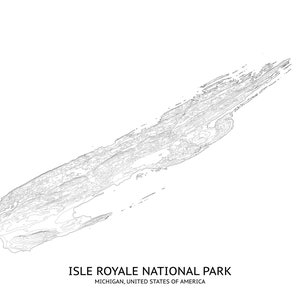 Isle Royale National Park Elevation Map - Pittsburgh Map Company - Etsy