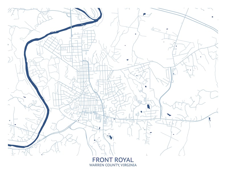 Front Royal Virginia Map - Pittsburgh Map Company - Etsy