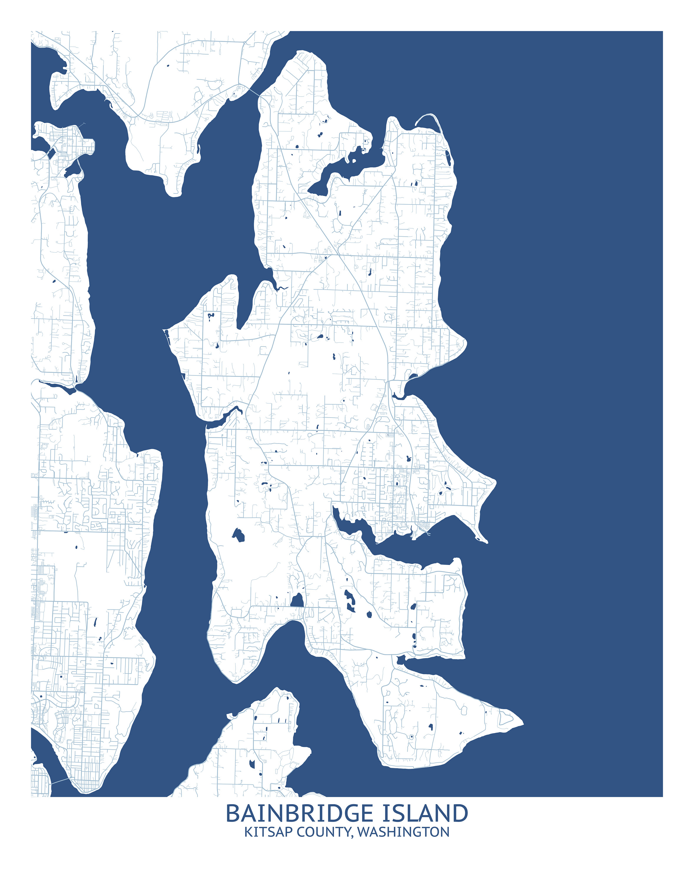 Bainbridge Island Washington Map - Pittsburgh Map Company - Etsy