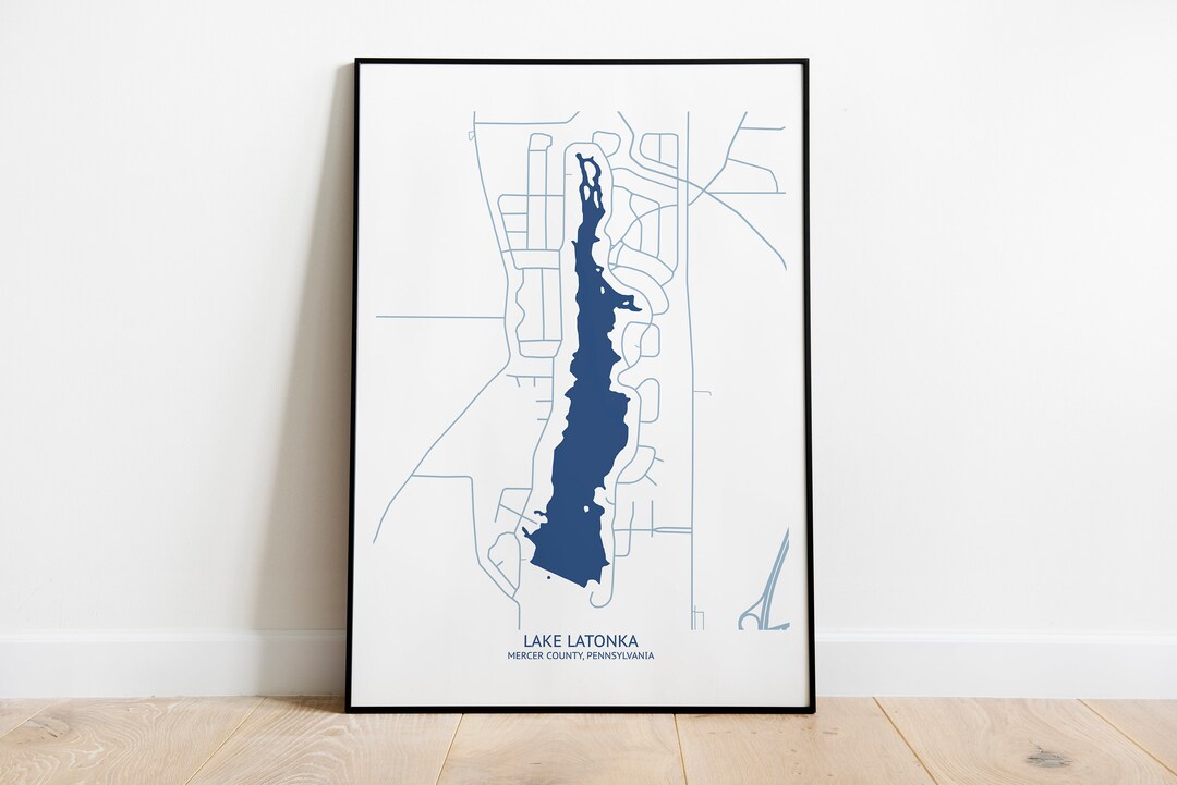 Lake Latonka Map - Pittsburgh Map Company - Etsy