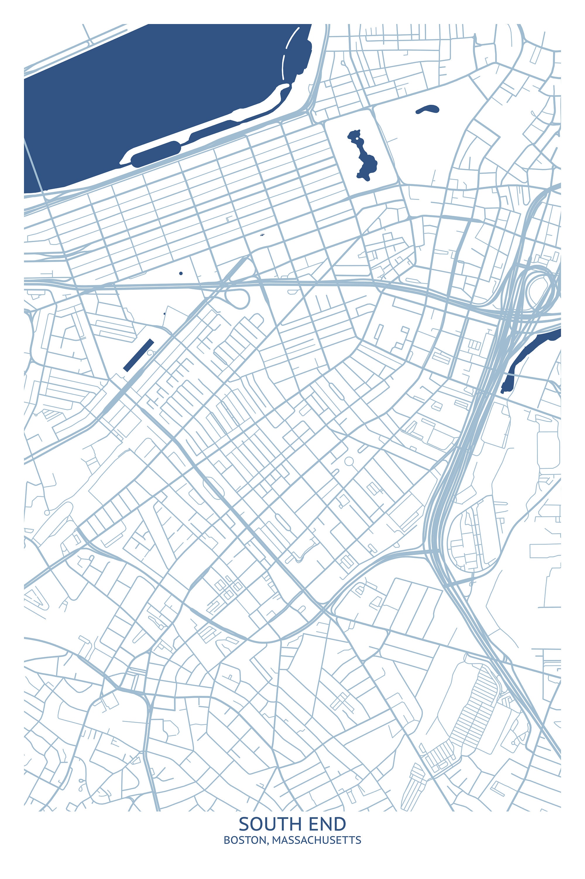 South End Boston MA Map Pittsburgh Map Company - Etsy.de