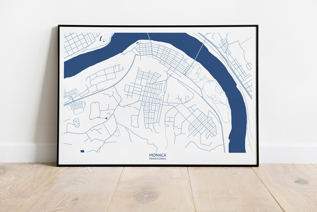 Monaca PA Map - Pittsburgh Map Company - Etsy