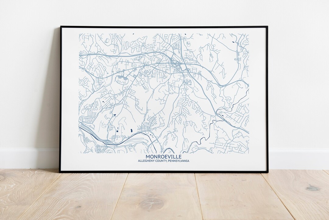 Monroeville PA Map - Pittsburgh Map Company - Etsy