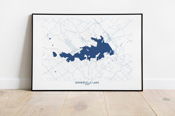 Somerville Lake Texas Map Pittsburgh Map Company | Etsy