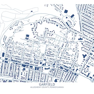 Garfield - Pittsburgh PA Map - Pittsburgh Map Company - Etsy