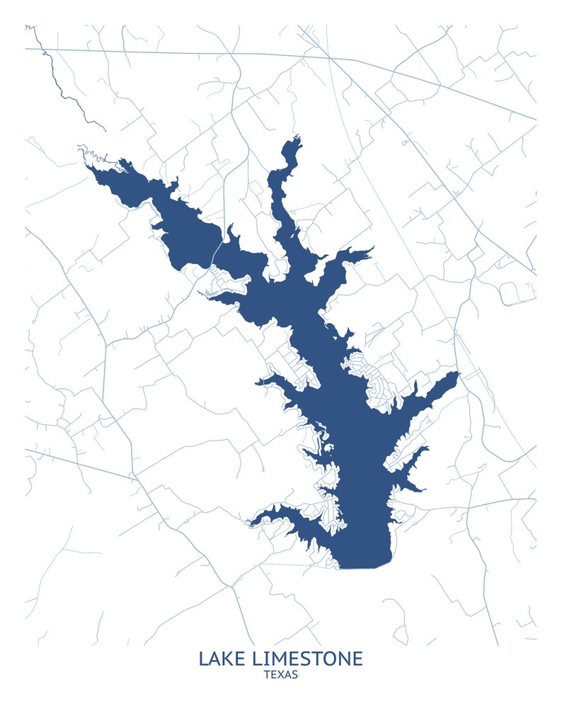Lake Limestone Texas Map Pittsburgh Map Company - Etsy
