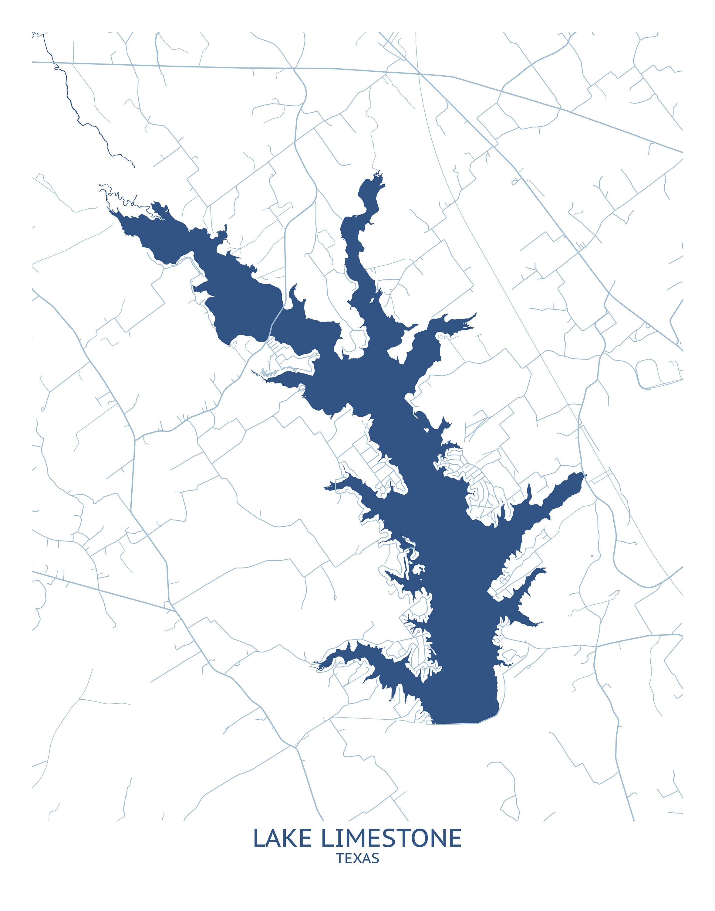 Lake Limestone Texas Map Pittsburgh Map Company - Etsy