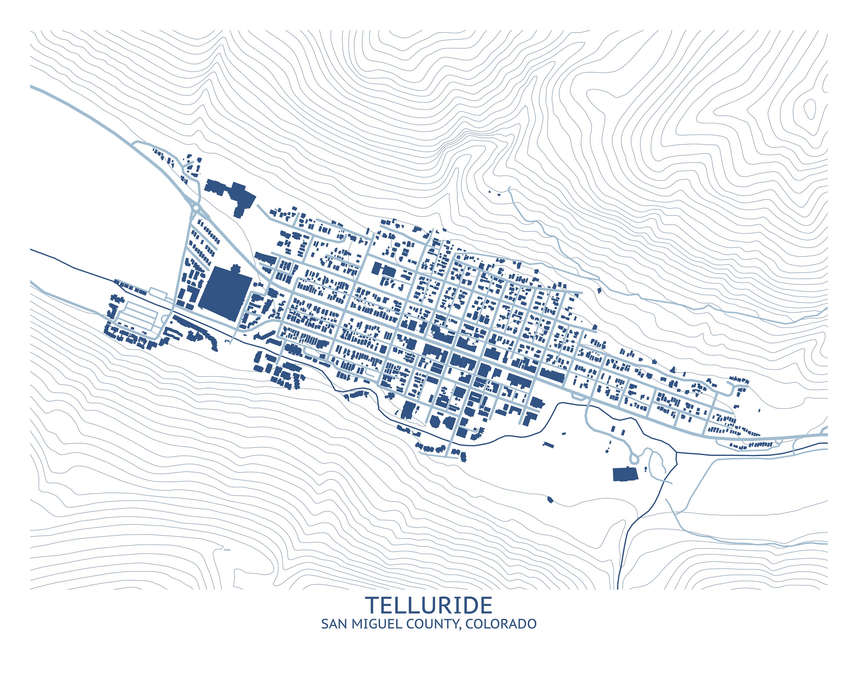 Telluride Colorado Map Pittsburgh Map Company - Etsy