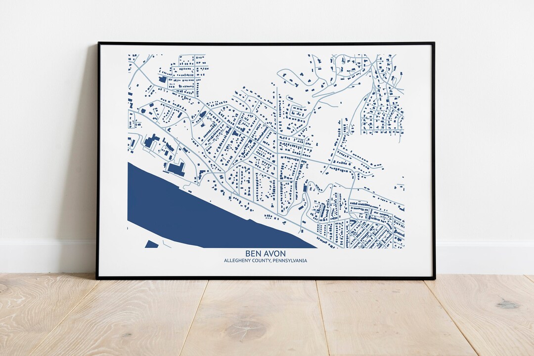 Ben Avon PA Map - Pittsburgh Map Company - Etsy