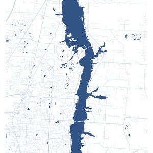 Hoover Reservoir Ohio Map - Pittsburgh Map Company - Etsy