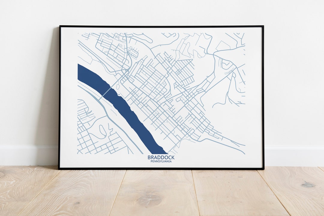 Braddock PA Map Pittsburgh Map Company - Etsy.de