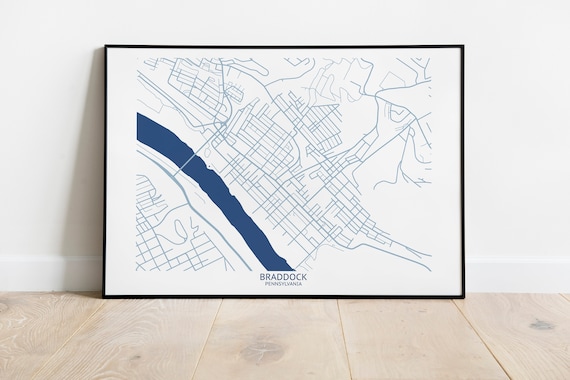 Braddock PA Map Pittsburgh Map Company - Etsy.de