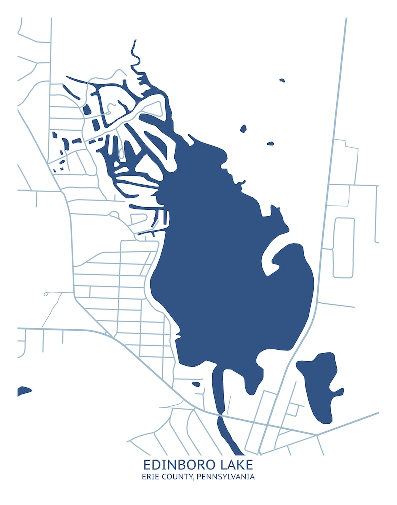 Edinboro Lake Map Pittsburgh Map Company - Etsy.de