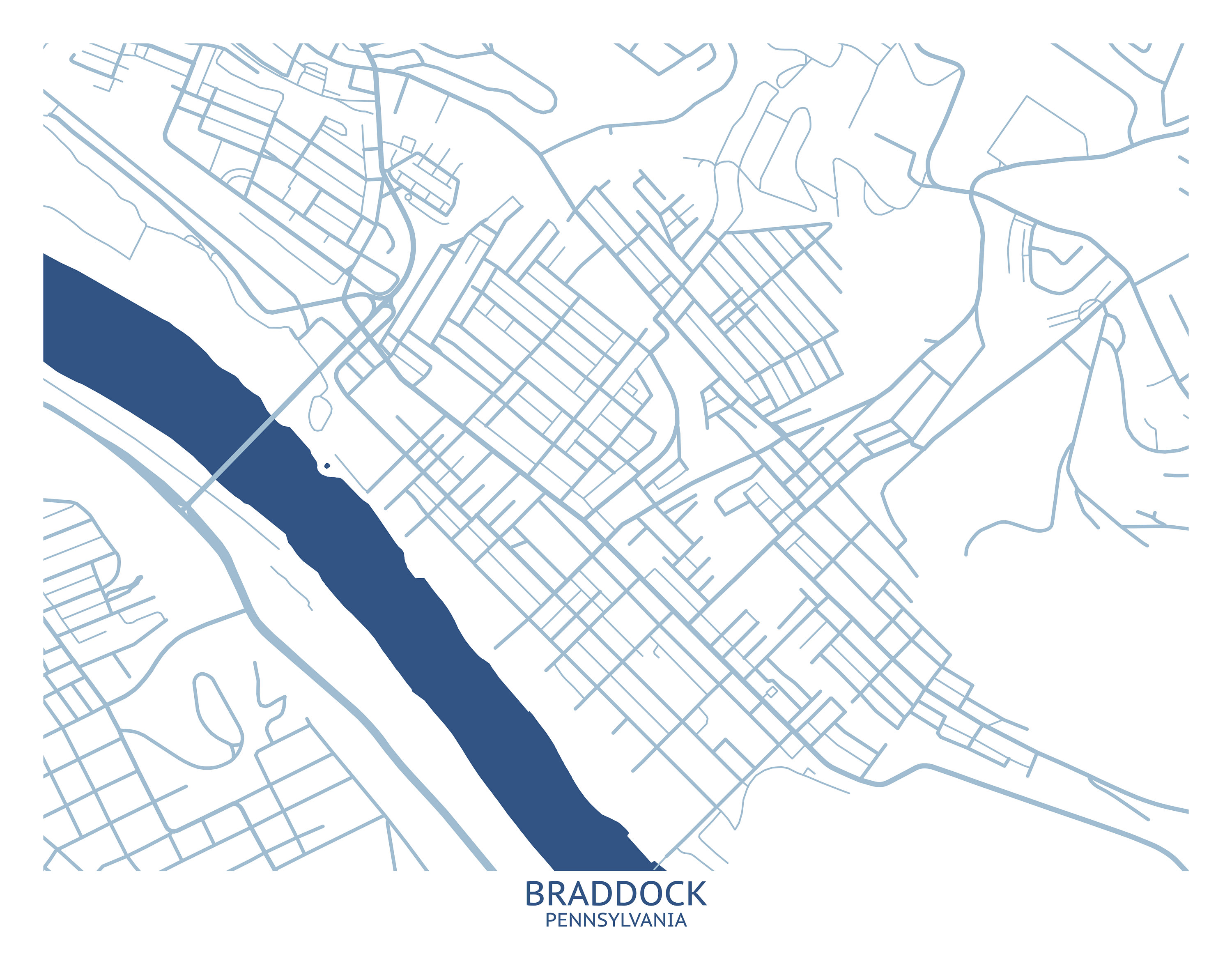 Braddock PA Map Pittsburgh Map Company - Etsy.de