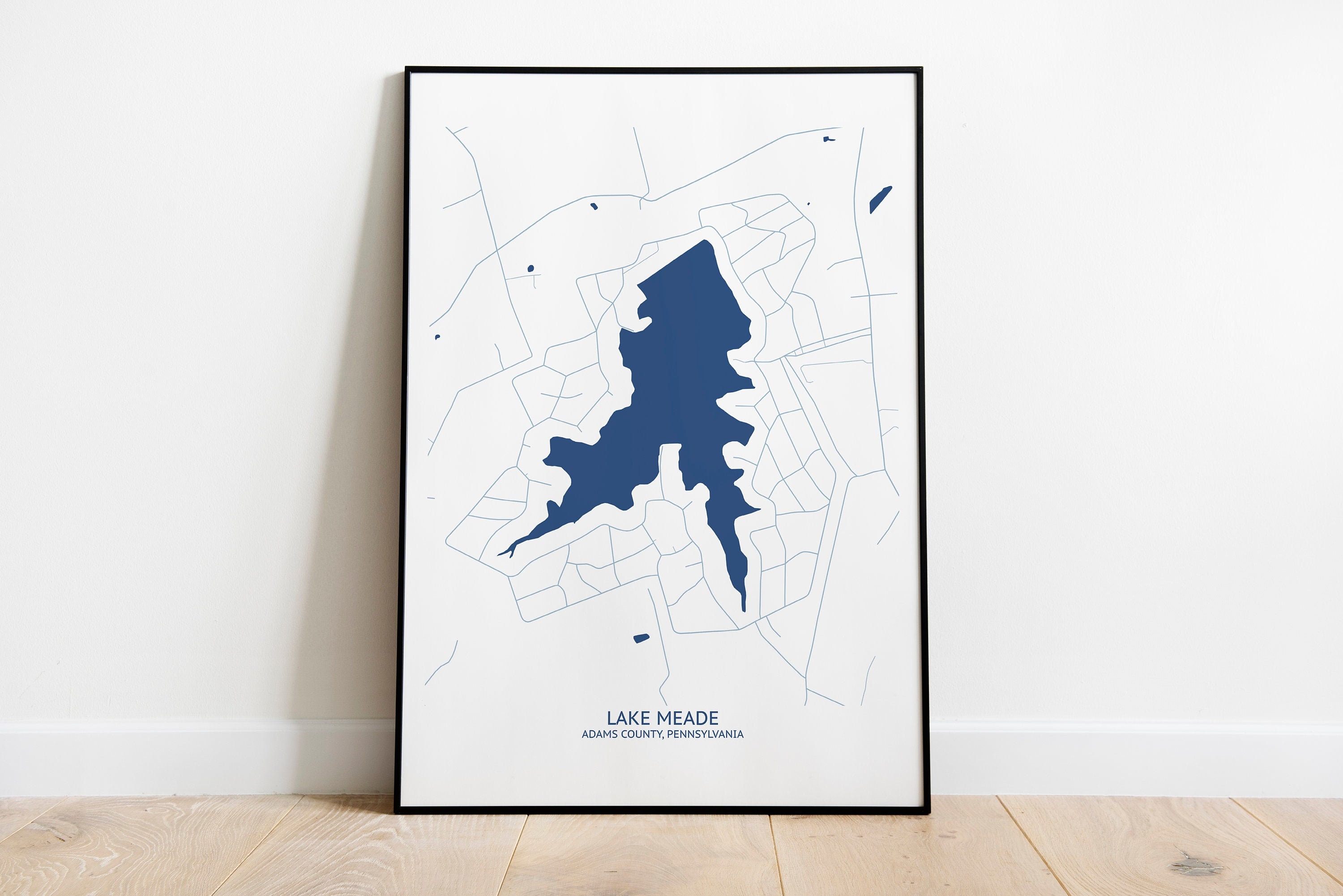 Lake Meade PA Map Pittsburgh Map Company - Etsy Israel