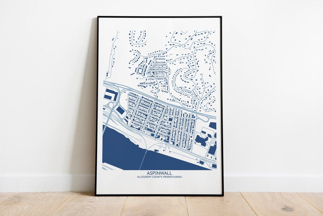 Aspinwall PA Map - Pittsburgh Map Company - Etsy