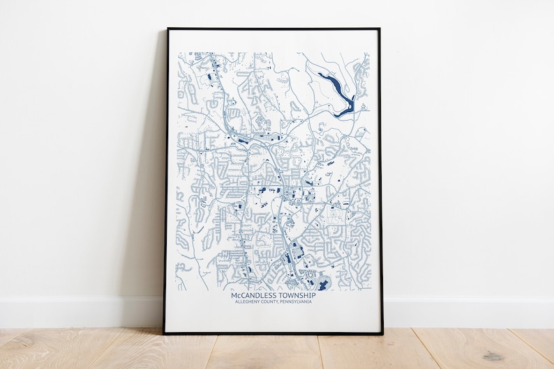 Mccandless Township PA Map Pittsburgh Map Company - Etsy