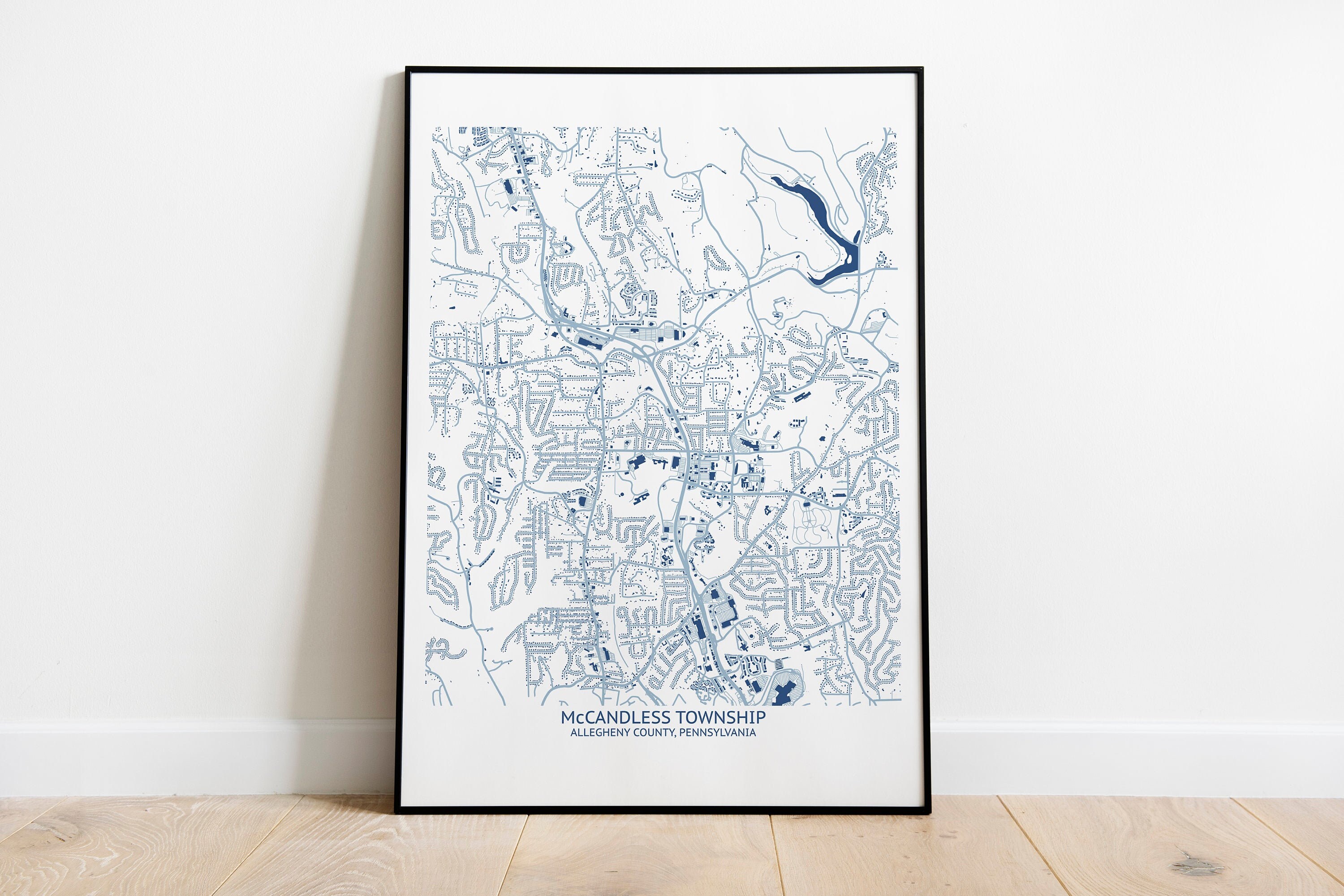 Mccandless Township PA Map Pittsburgh Map Company - Etsy
