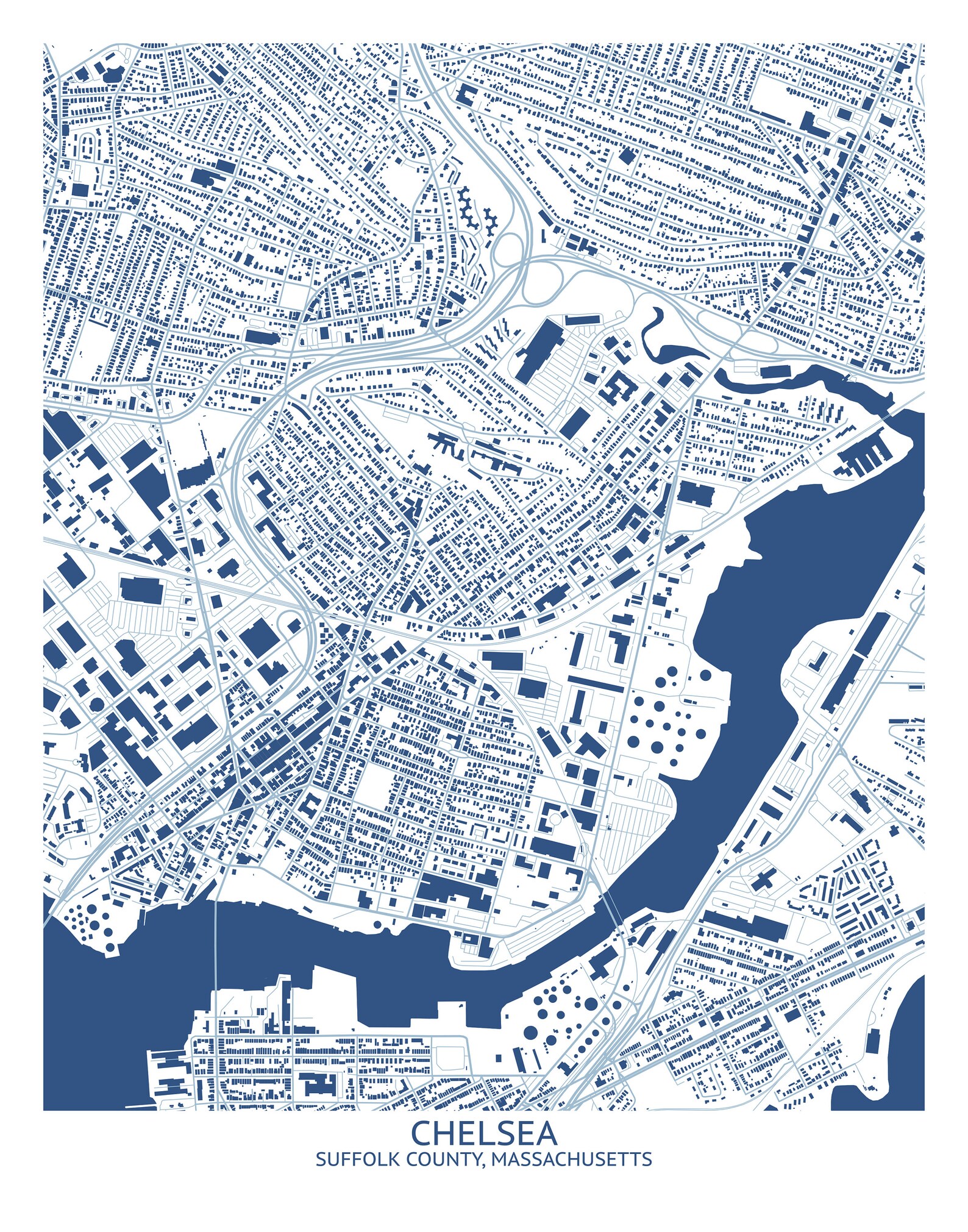 Chelsea MA Map Pittsburgh Map Company - Etsy