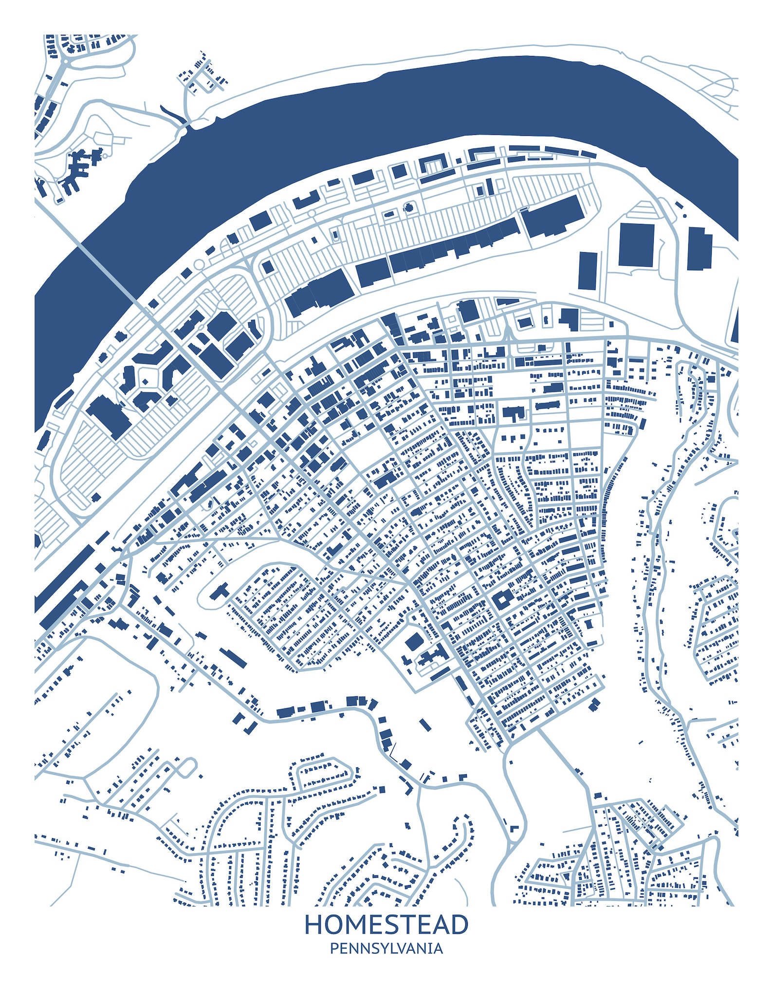 Homestead PA Map Pittsburgh Map Company - Etsy Australia