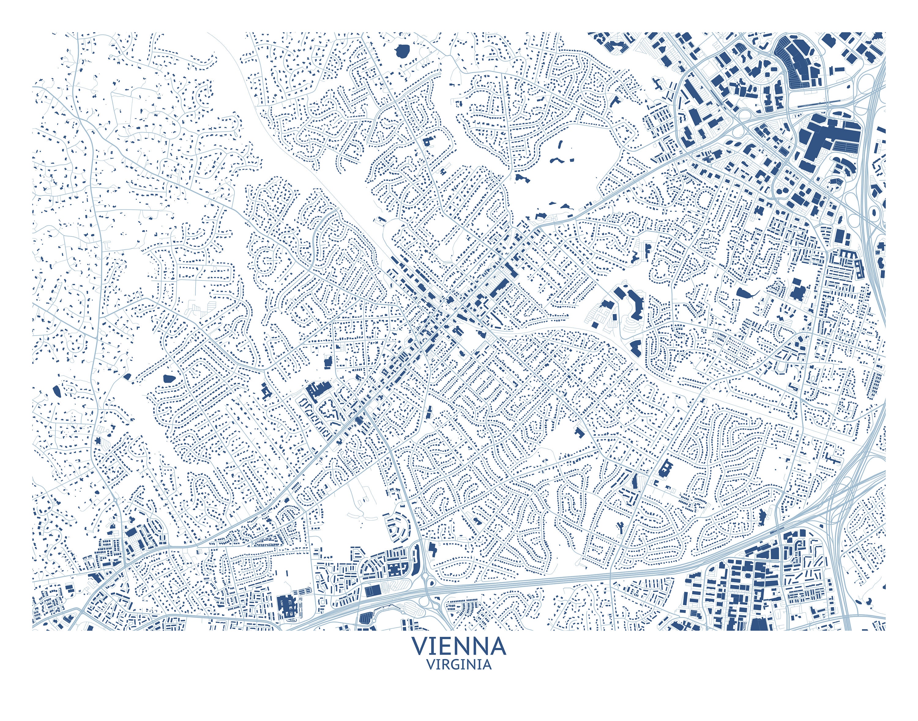 Vienna VA Map - Pittsburgh Map Company - Etsy