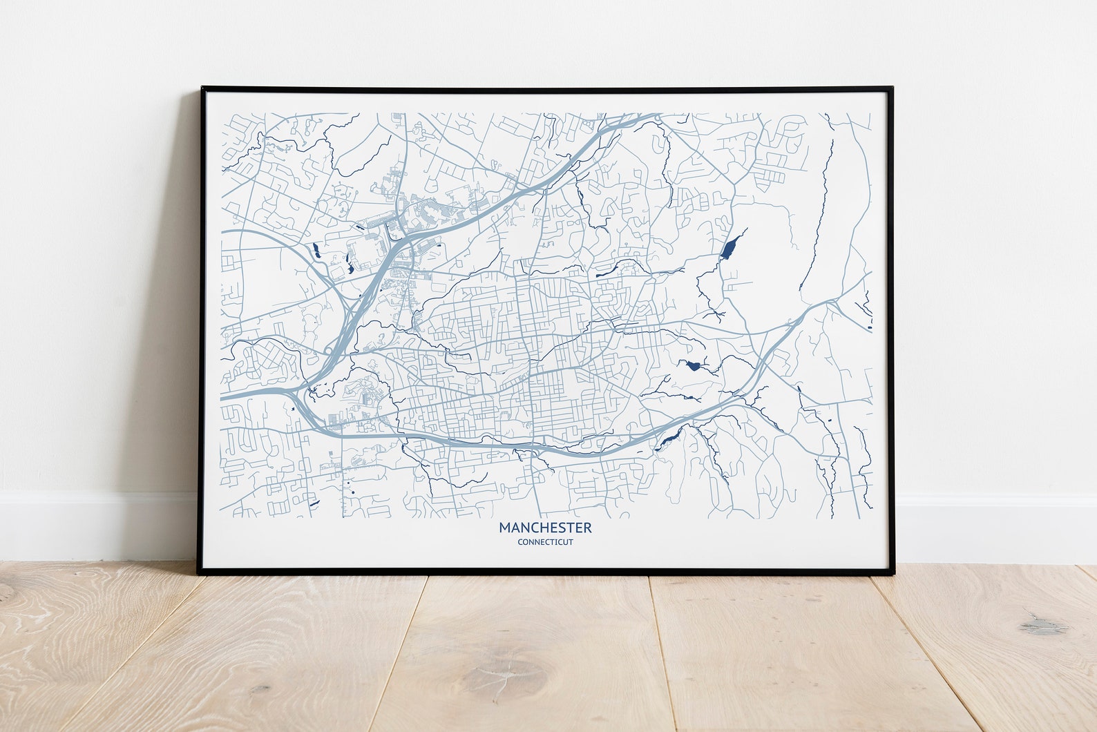 Manchester CT Map Pittsburgh Map Company - Etsy