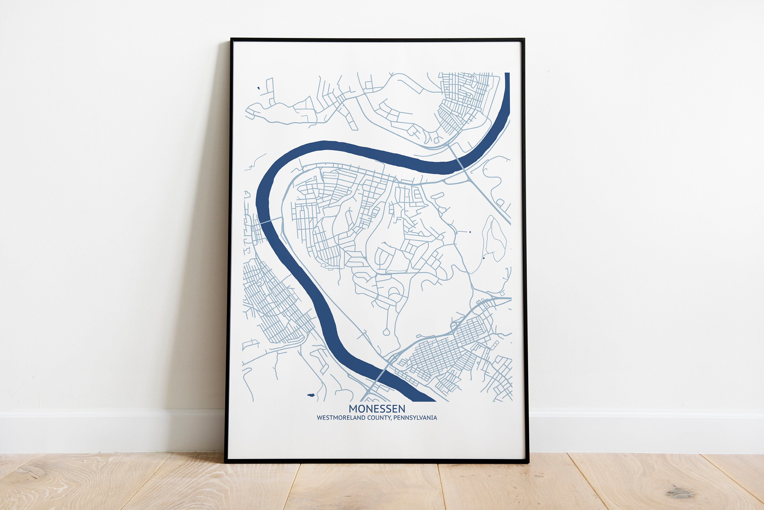 Monessen PA Map Pittsburgh Map Company - Etsy