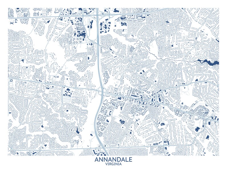 Annandale VA Map - Pittsburgh Map Company - Etsy