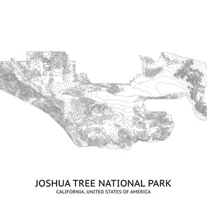 Joshua Tree National Park Elevation Map - Pittsburgh Map Company - Etsy