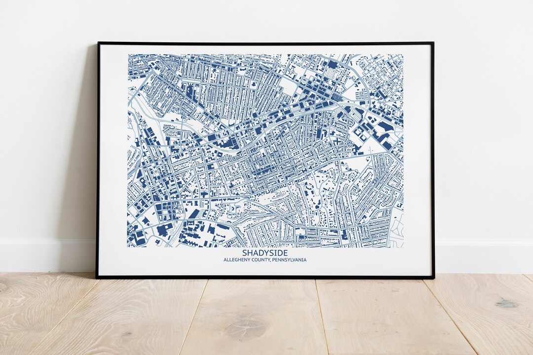 Shadyside - Pittsburgh PA Map - Pittsburgh Map Company - Etsy