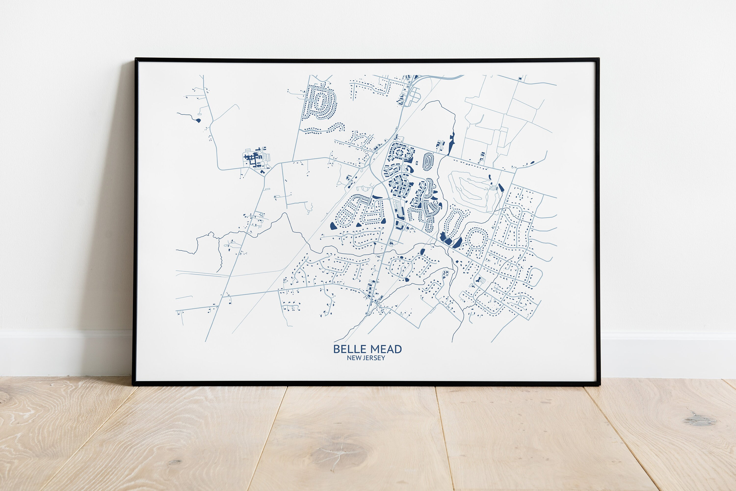 Belle Mead New Jersey Map Pittsburgh Map Company - Etsy UK