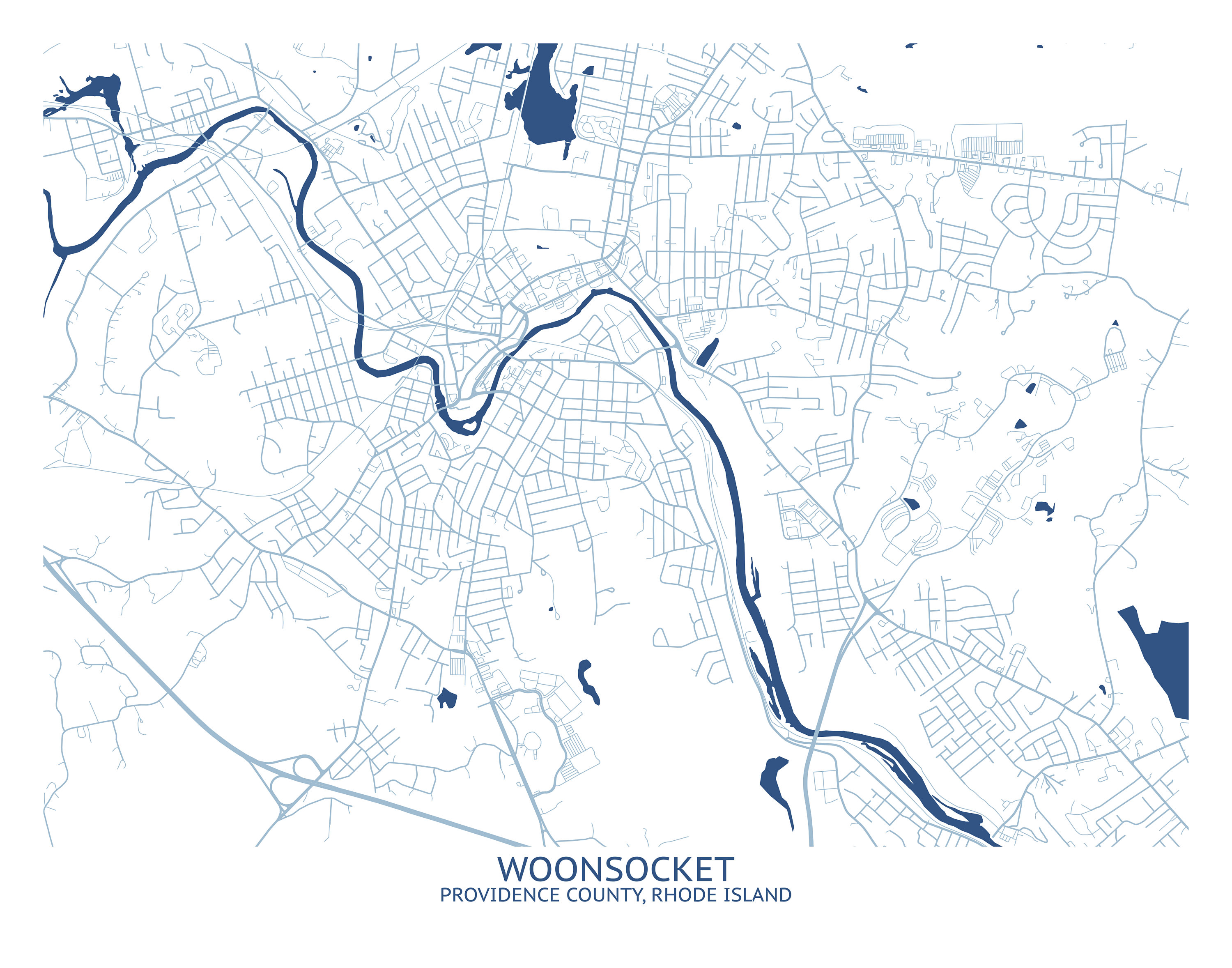 Woonsocket Rhode Island Map Pittsburgh Map Company - Etsy.de