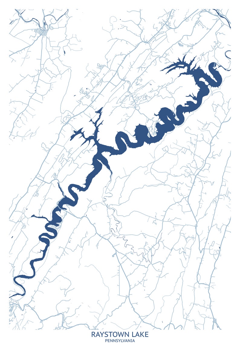 Raystown Lake Map Pittsburgh Map Company Etsy