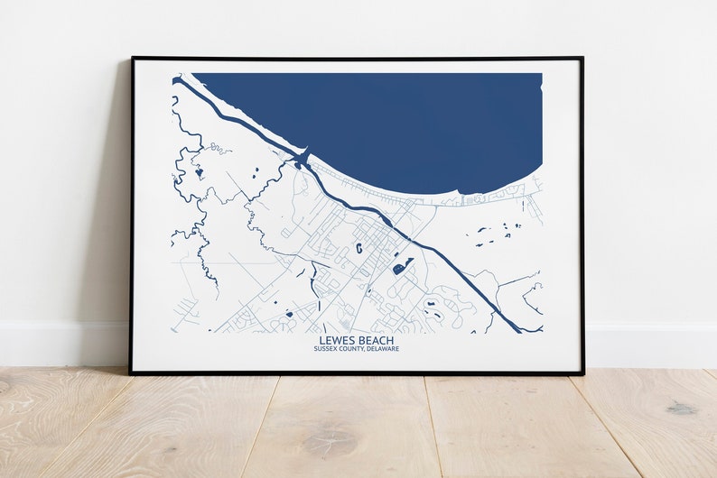 Lewes Beach Delaware Map Pittsburgh Map Company - Etsy