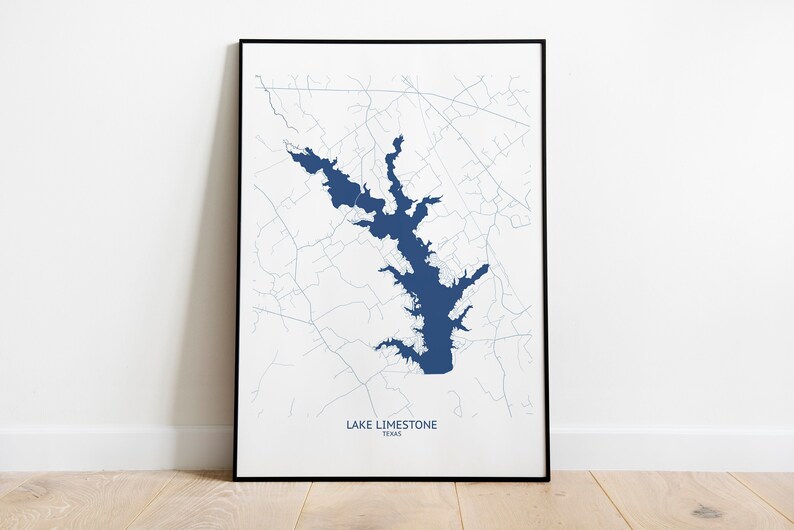 Lake Limestone Texas Map Pittsburgh Map Company - Etsy
