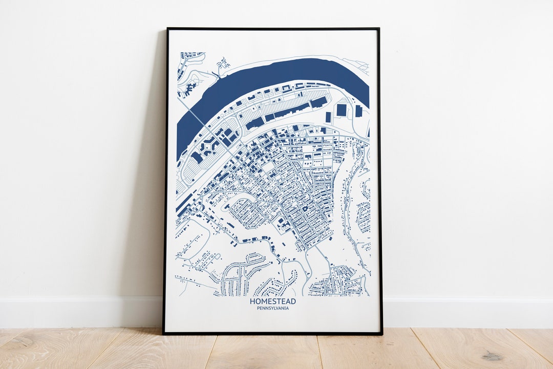 Homestead PA Map - Pittsburgh Map Company - Etsy