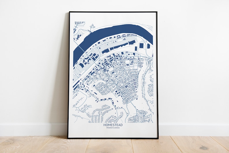 Homestead PA Map Pittsburgh Map Company - Etsy