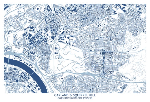 Map Of Oakland Pittsburgh Pennsylvania