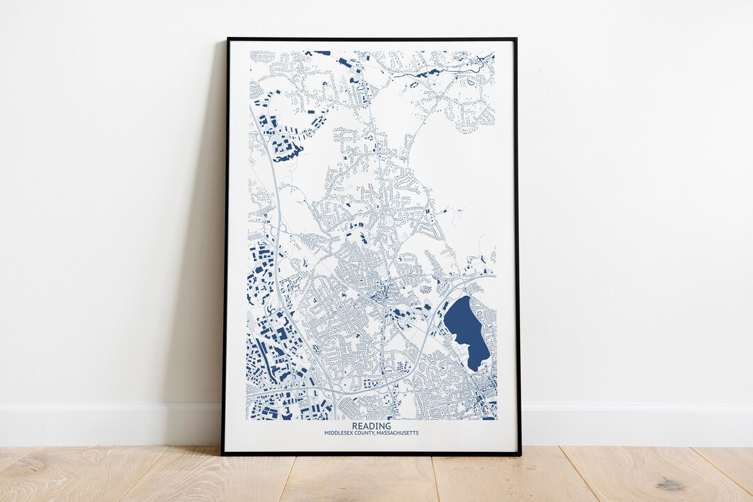 Reading MA Map - Pittsburgh Map Company - Etsy