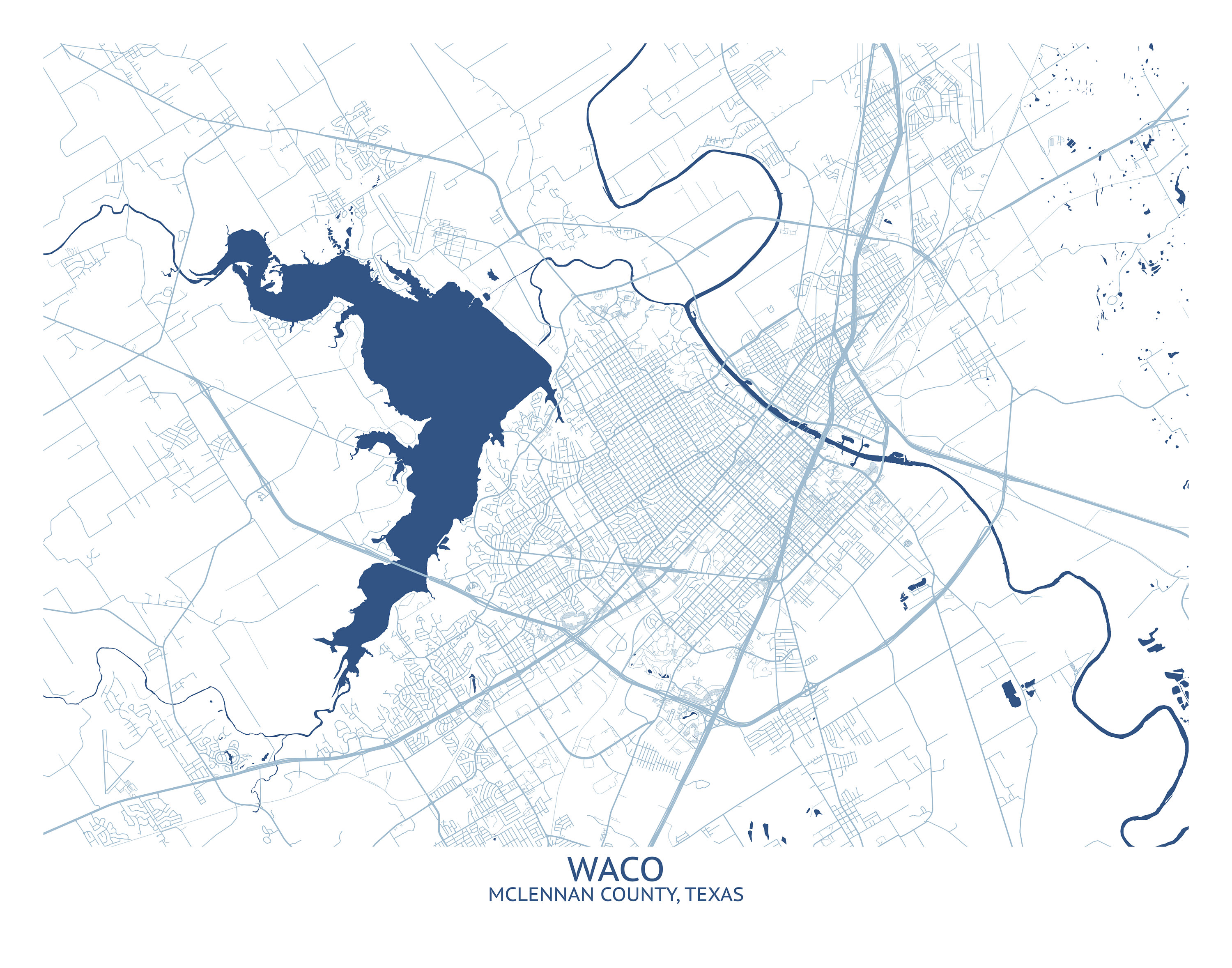 Waco Texas Map Pittsburgh Map Company - Etsy