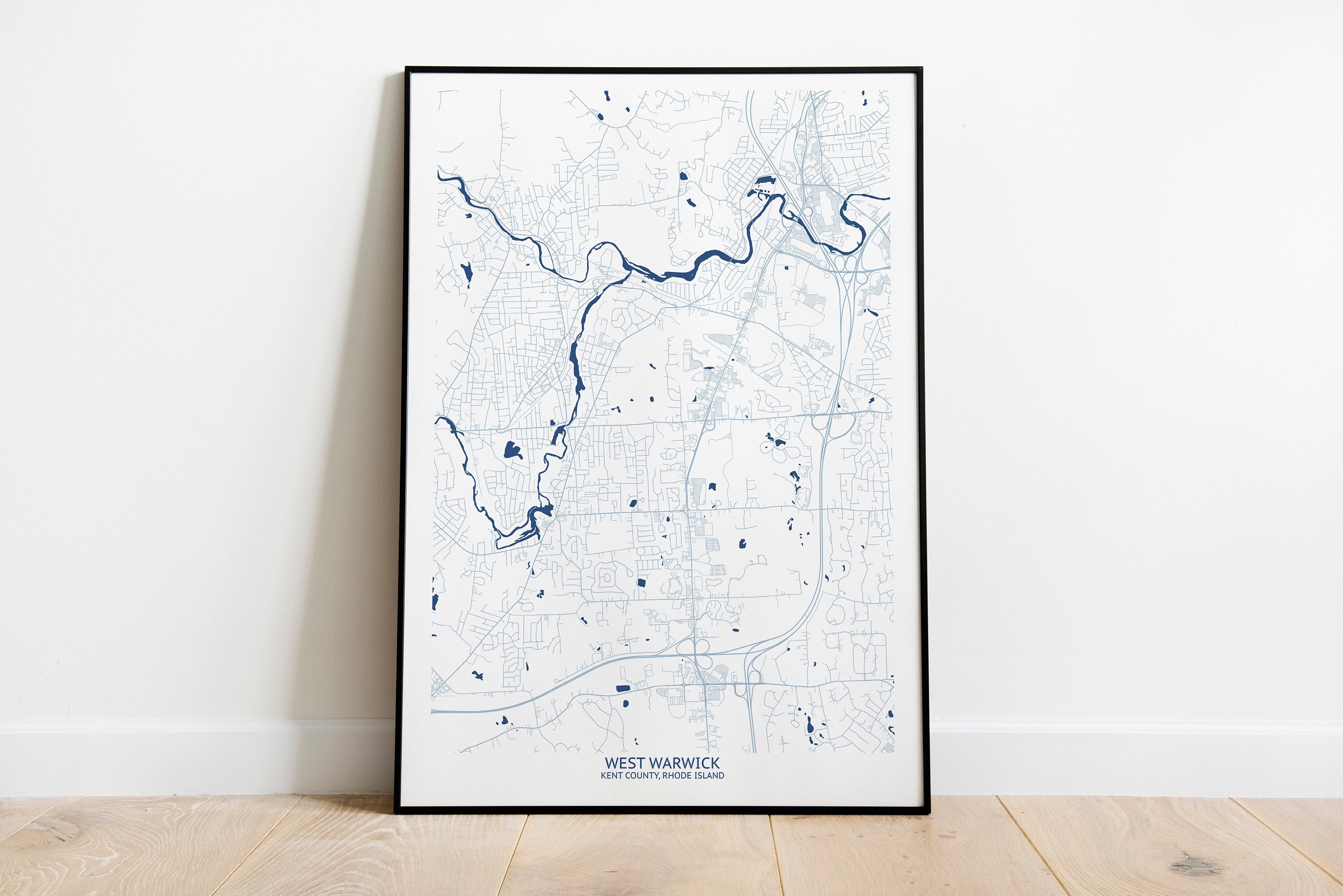 West Warwick Rhode Island Map - Pittsburgh Map Company - Etsy