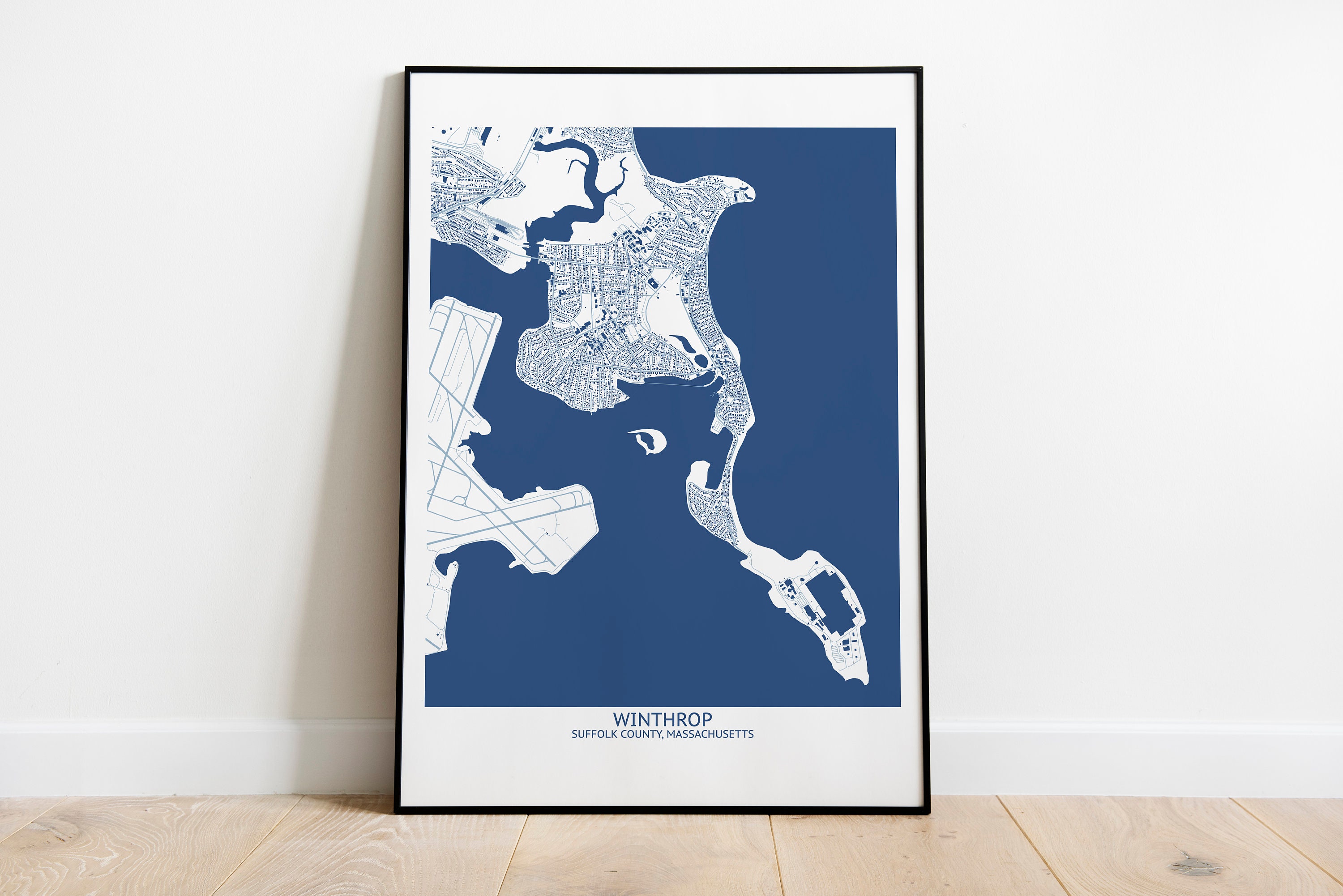 Winthrop MA Map - Pittsburgh Map Company - Etsy