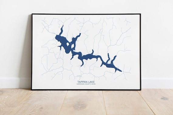 Tappan Lake Ohio Map Pittsburgh Map Company | Etsy