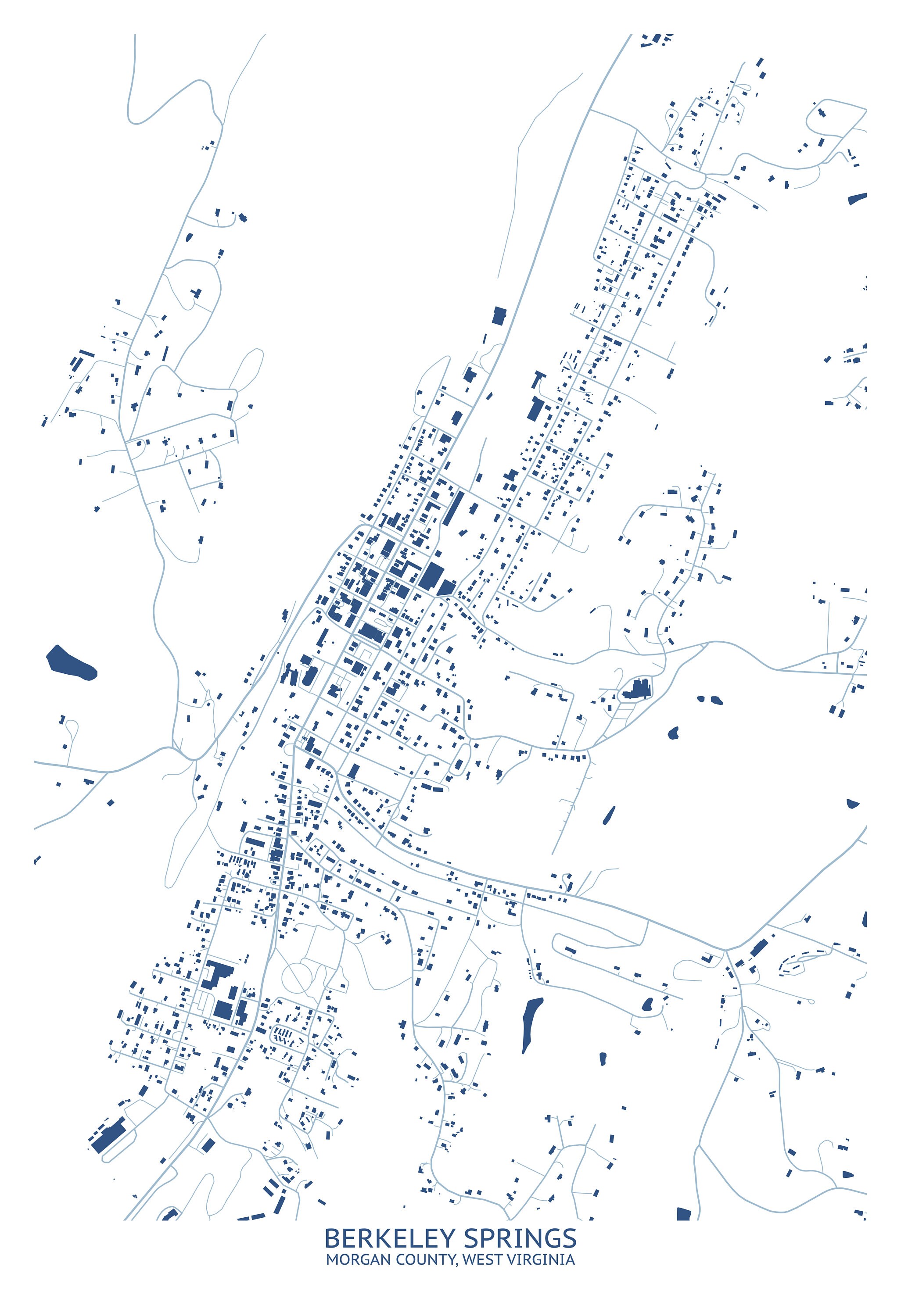 Berkeley Springs West Virginia Map Pittsburgh Map Company - Etsy Australia