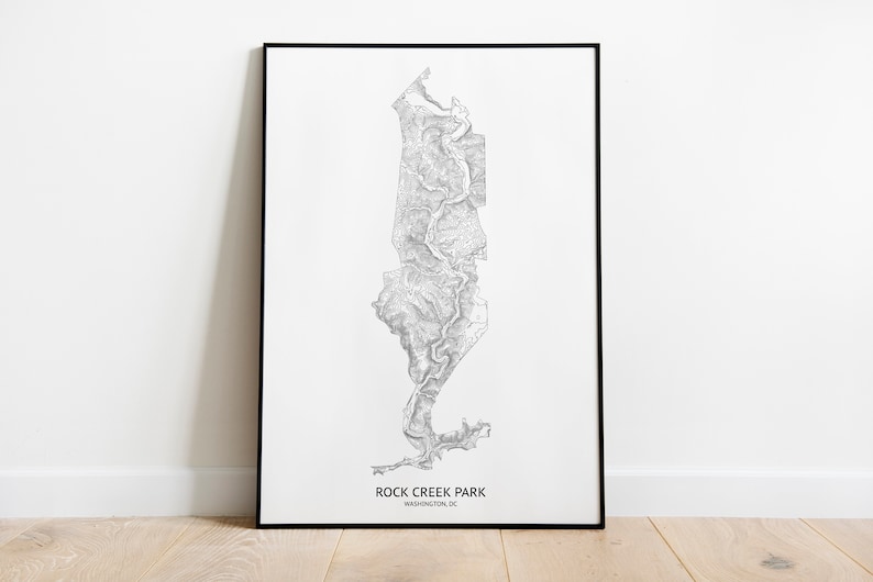 Rock Creek Park Washington DC Elevation Map - Pittsburgh Map Company - Etsy