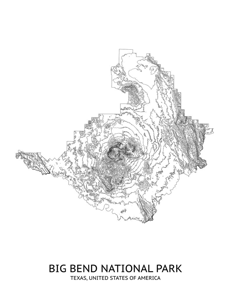 Big Bend National Park Elevation Map - Pittsburgh Map Company - Etsy