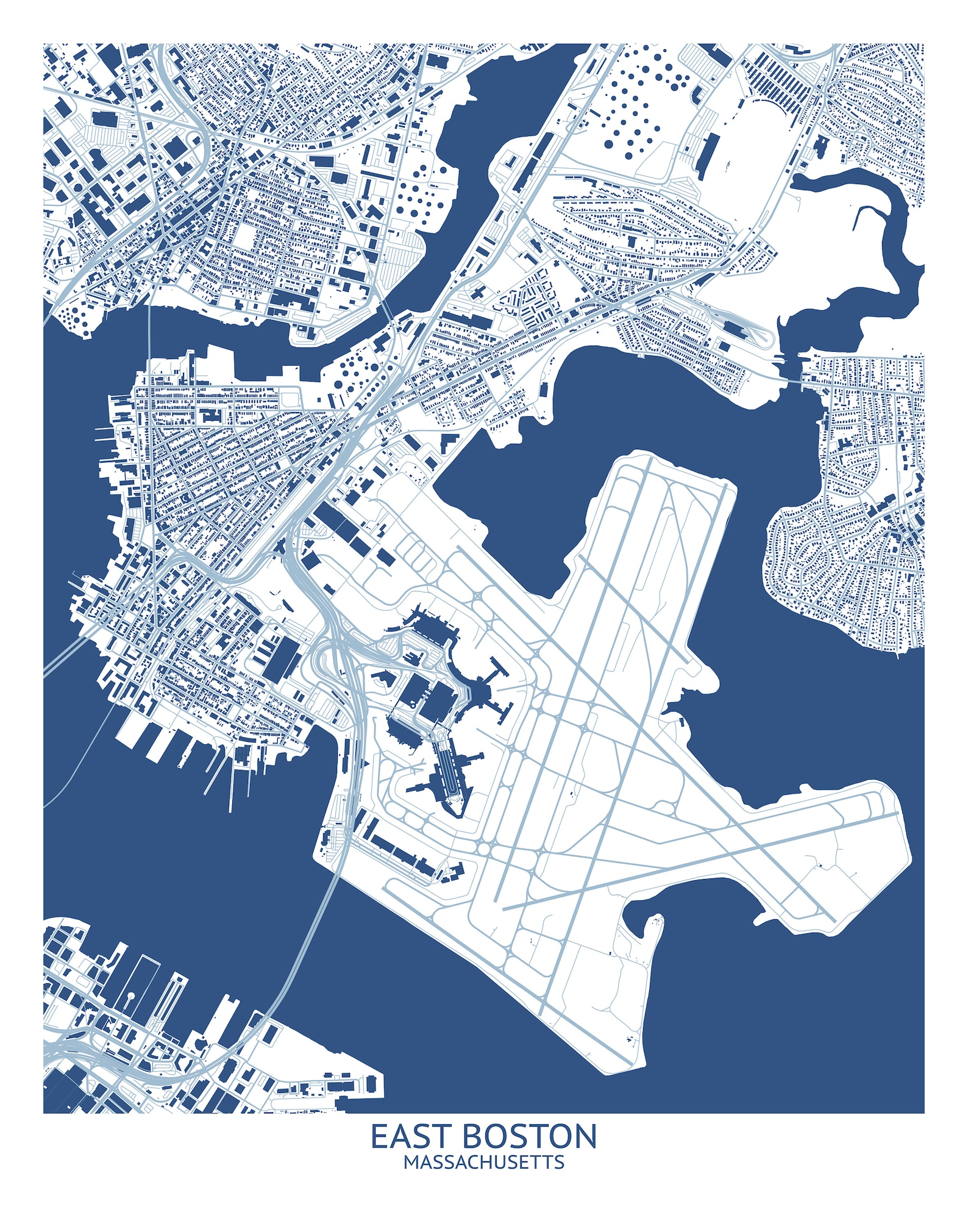 East Boston MA Map - Pittsburgh Map Company - Etsy