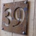 Square Rusted Steel Address Sign With Hardware - Etsy
