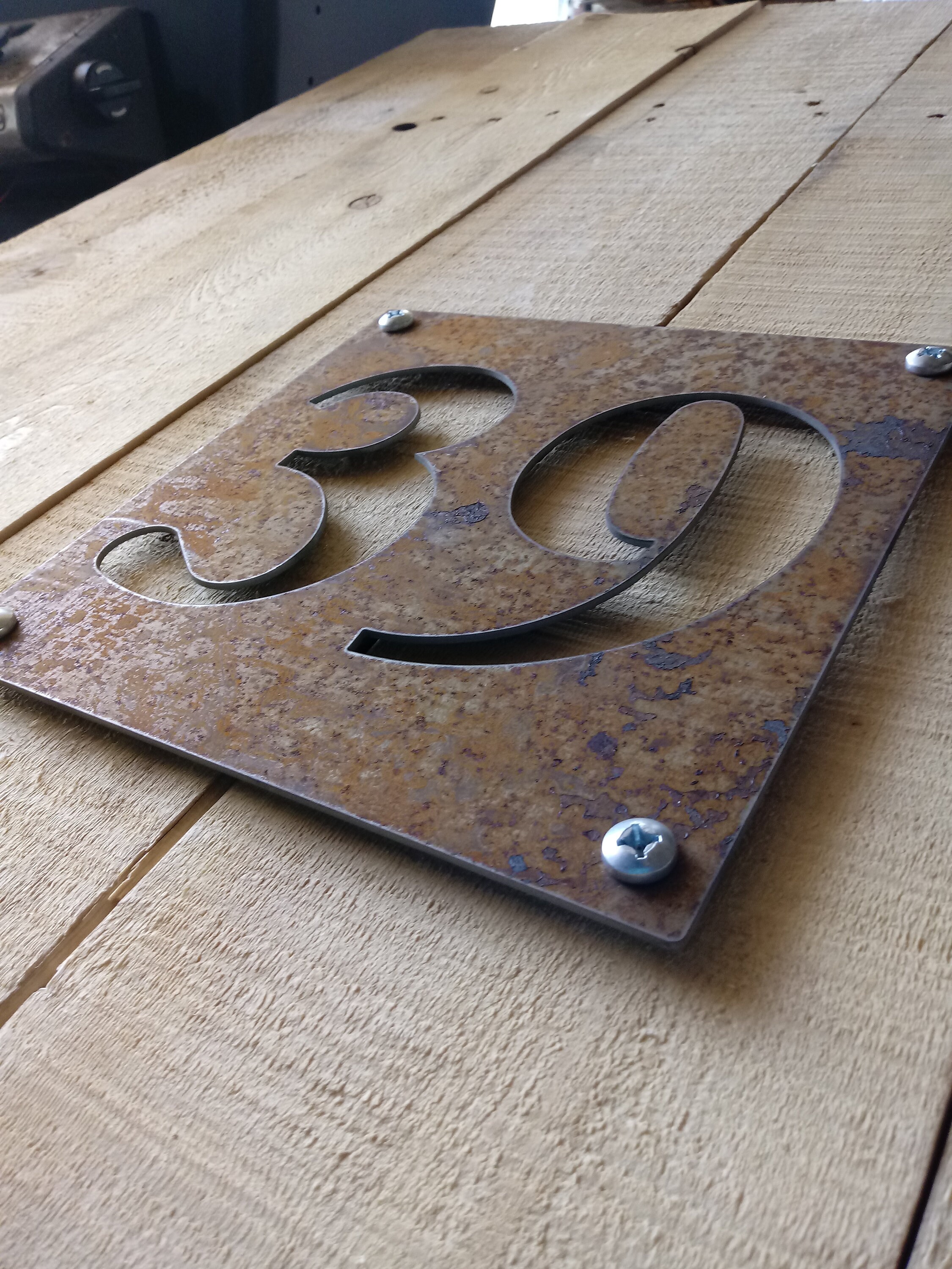 Square Rusted Steel Address Sign With Hardware - Etsy