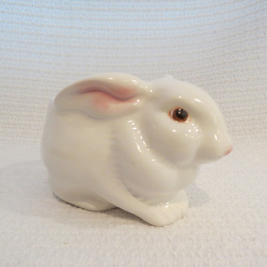 Vintage 1970's Ceramic Bunny Planter, Handcrafted in Brazil, White ...